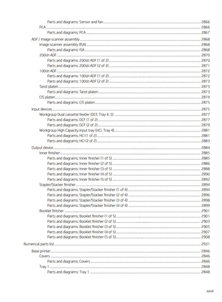 Service manual HP Color LaserJet Managed E786 Series, E78625, E78630 ...
