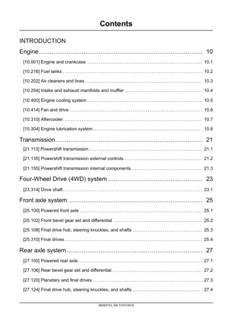 Service manual New Holland W110D (Tier2) Wheel Loader | 48083743