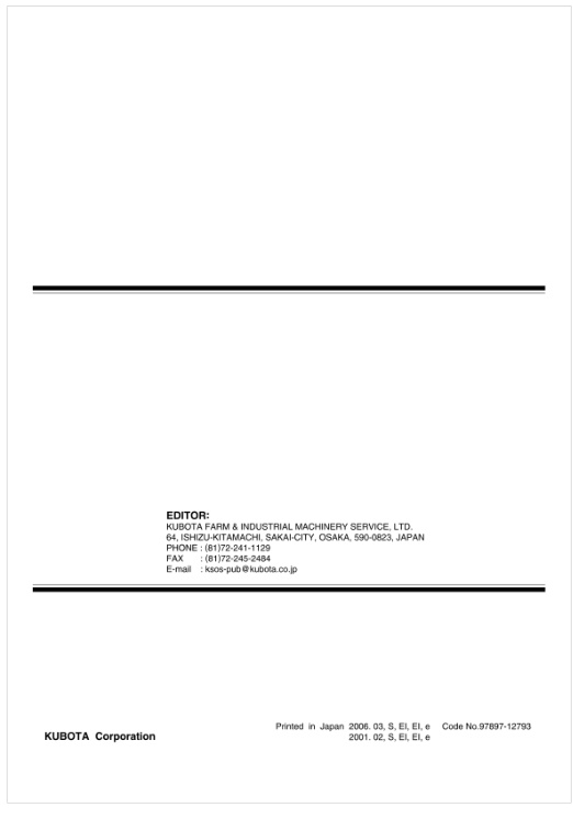 Service manual Kubota L4300 Tractor | 97897-12793